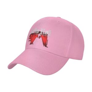 LICIAS Jelly Music and Roll Baseball Cap Hip Hop Athletic Curved Brim Baseball Hat Cap Dad Hats for Men Women Pink