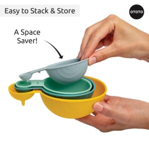 NEW!! OTOTO Measuring Spoons Set - Teaspoons for Dry & Liquid Ingredients, BPA-free & Dishwasher Safe, Funny Gifts, Cute Kitchen Accessories, Baking Accessories, Unique Kitchen Gadgets (Shelly)