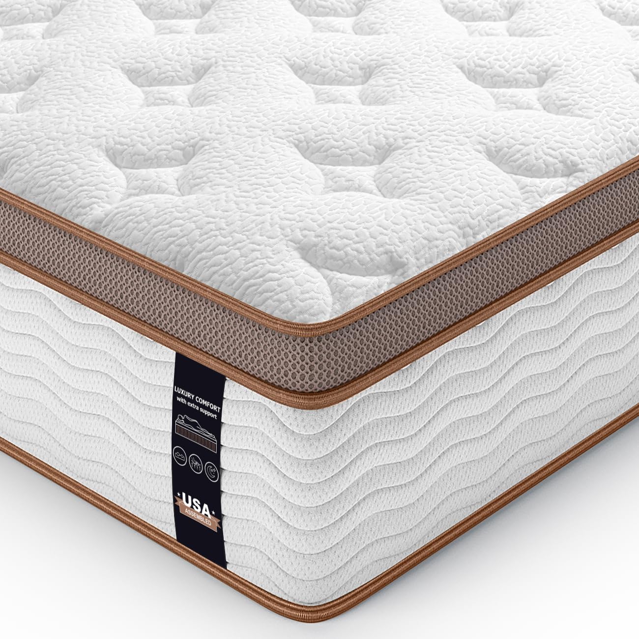 BedStory Queen Size Mattress - 10 Inch Hybrid Mattress Medium Firm - Individually Wrapped Coils for Motion Isolation