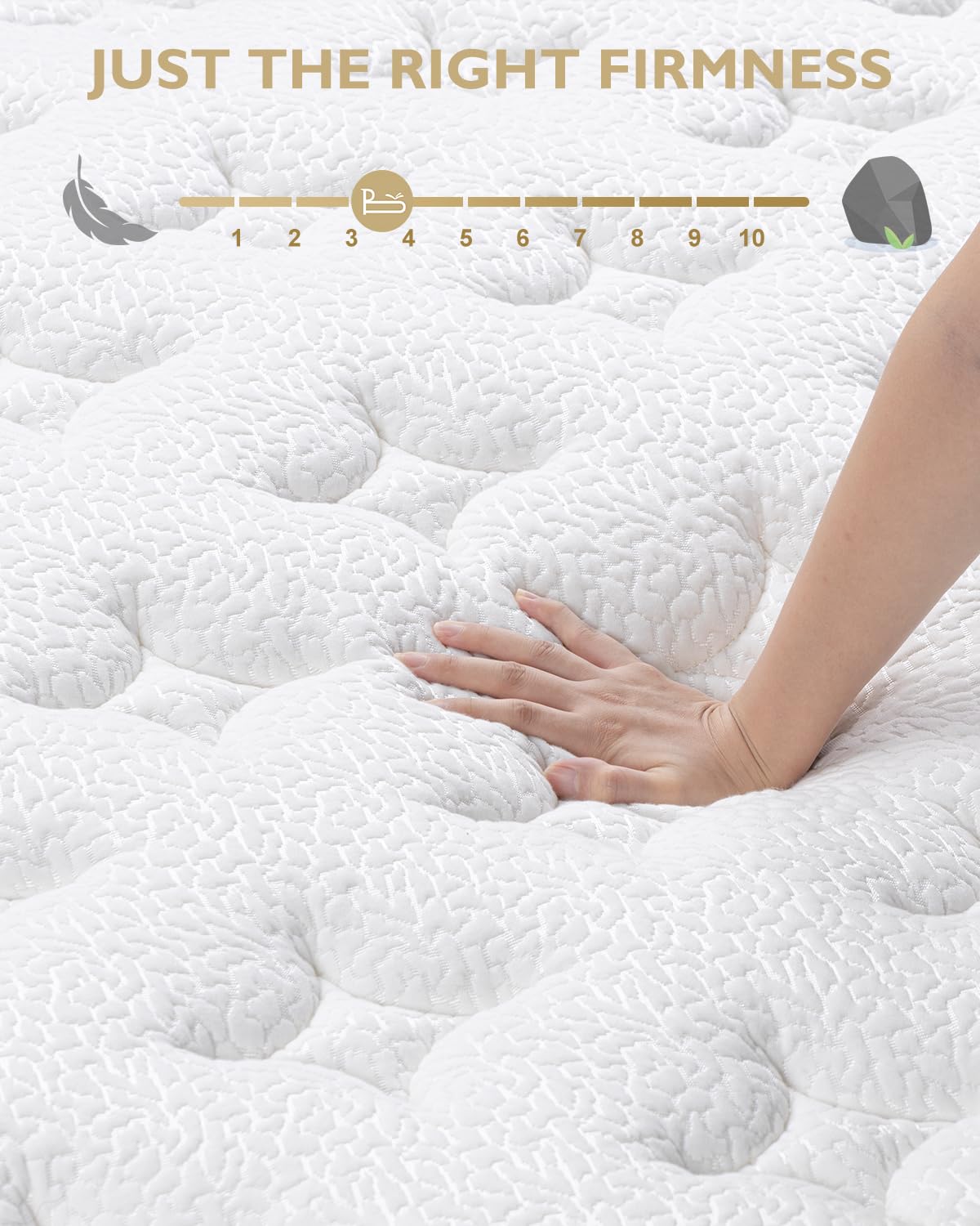 BedStory Queen Size Mattress - 10 Inch Hybrid Mattress Medium Firm - Individually Wrapped Coils for Motion Isolation