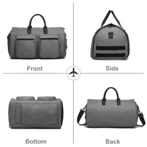 Rolling Garment Bags,Garment Bag with Wheels Travel Garment Bag with Shoe Compartment Rolling Duffle Bag with Wheels Trolley Suit Bag Overnight Weekender Bags for Women or Men-Grey