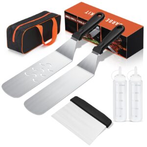 blackstone griddle accessories kit, 6pcs blackstone accessories kit for blackstone and camp chef, griddle accessories kit with griddle spatula& carry bag, great for outdoor bbq, teppanyaki and camping