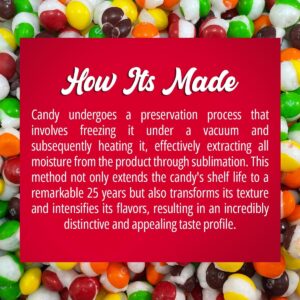 Freeze Dried Candy Skittles - Assorted Original Flavors Snack - Orange, Lemon, Grape, Strawberry and Lime, Perfect for Holidays, Traveling, Camping or as a Sweet Treat Gift, (8oz)