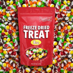 Freeze Dried Candy Skittles - Assorted Original Flavors Snack - Orange, Lemon, Grape, Strawberry and Lime, Perfect for Holidays, Traveling, Camping or as a Sweet Treat Gift, (8oz)