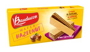 bauducco hazelnut wafers - crispy wafer cookies with 3 delicious, indulgent decadent layers of hazelnut flavored cream - delicious sweet snack or desert - 5.0 oz (pack of 1)