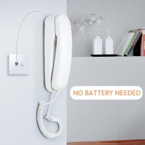 Corded Phone for Home, Durable landline Phone with Large Buttons for Seniors, Versatile Mini Phone for The Home, Office, and More(White)