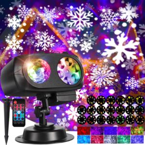 solled christmas projector lights outdoor 2024 projector 8-in-1pattern 20 hd slides ocean wave light 10 color waterproof and remote control timer, holiday projector for new year party decorations