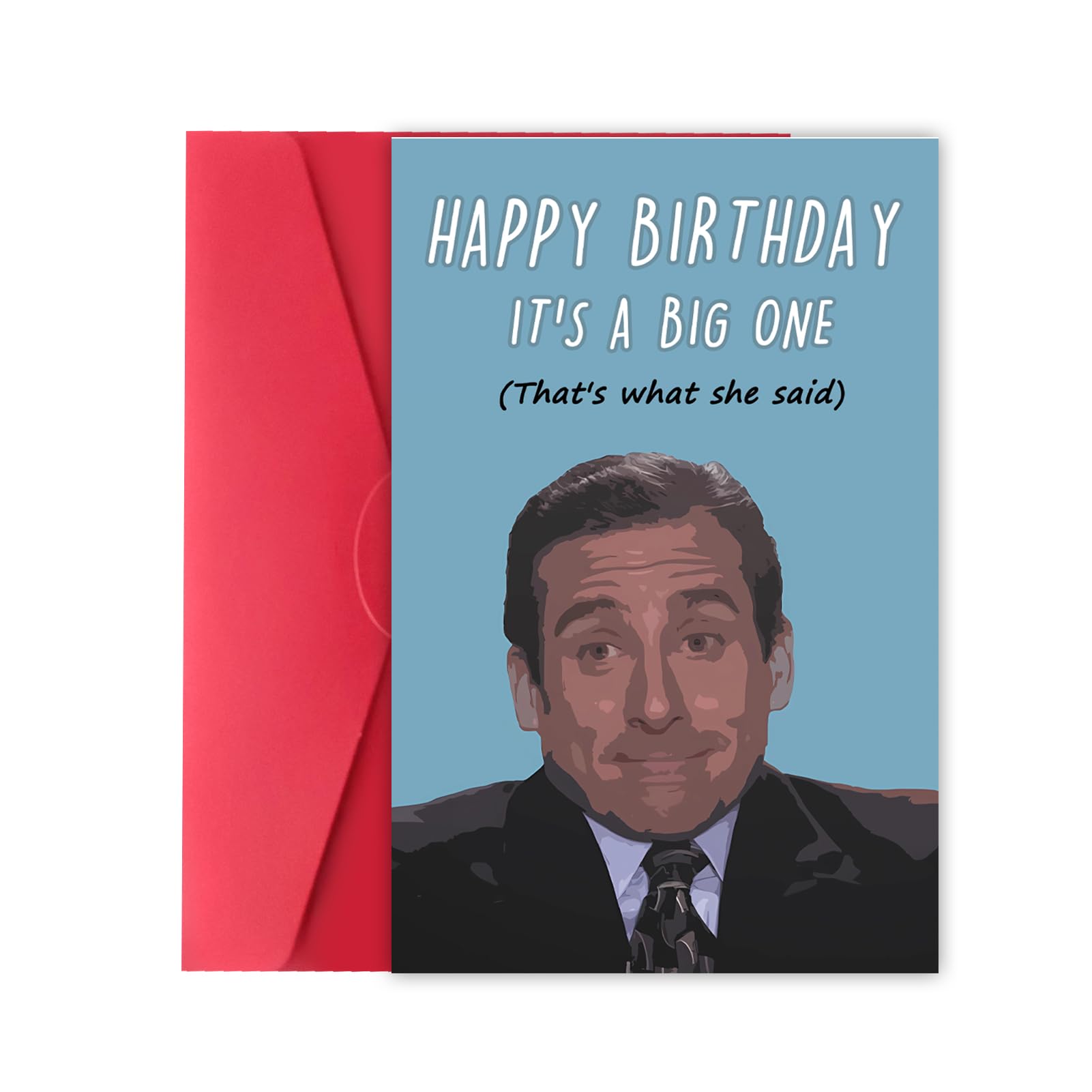 XXDJLP Humor The Office Birthday Cards Gifts for TV Show Fans, Funny Michael Scott Birthday Card for Her Him, Happy Birthday Gift Card for Women Men, Thats What She Said Card