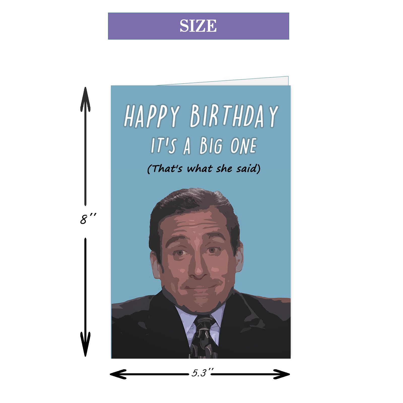 XXDJLP Humor The Office Birthday Cards Gifts for TV Show Fans, Funny Michael Scott Birthday Card for Her Him, Happy Birthday Gift Card for Women Men, Thats What She Said Card