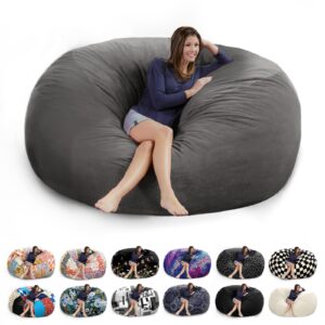 howseesnow 6ft giant bean bag chair cover - soft fluffy dutch velvet bean bag bed (no filling, cover only), comfy 6ft bean bag cover, oversized lazy sofa cover