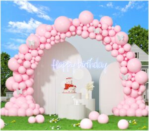 412pcs pastel pink balloon garland arch kit 18 12 10 5 inch different sizes light pink latex balloons for baby shower birthday happy gender reveal party decoration