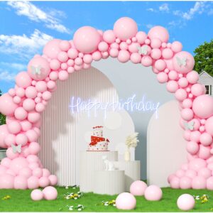 412pcs Pastel Pink Balloon Garland Arch Kit 18 12 10 5 Inch Different Sizes Light Pink Latex Balloons for Baby Shower Birthday Happy Gender Reveal Party Decoration