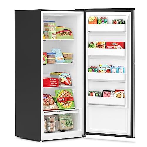 KoolMore KM-RUF-21S 21 cu. ft. Upright Convertible Freezer/Refrigerator, 2-in-1 Appliance, Storage for Fresh or Frozen Food and Drinks, Clear Shelves and Drawers [Silver]