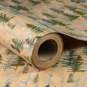 ruspepa christmas wrapping paper, jumbo roll kraft paper - christmas tree design for holiday gift wrap - 30 inches x 100 feet