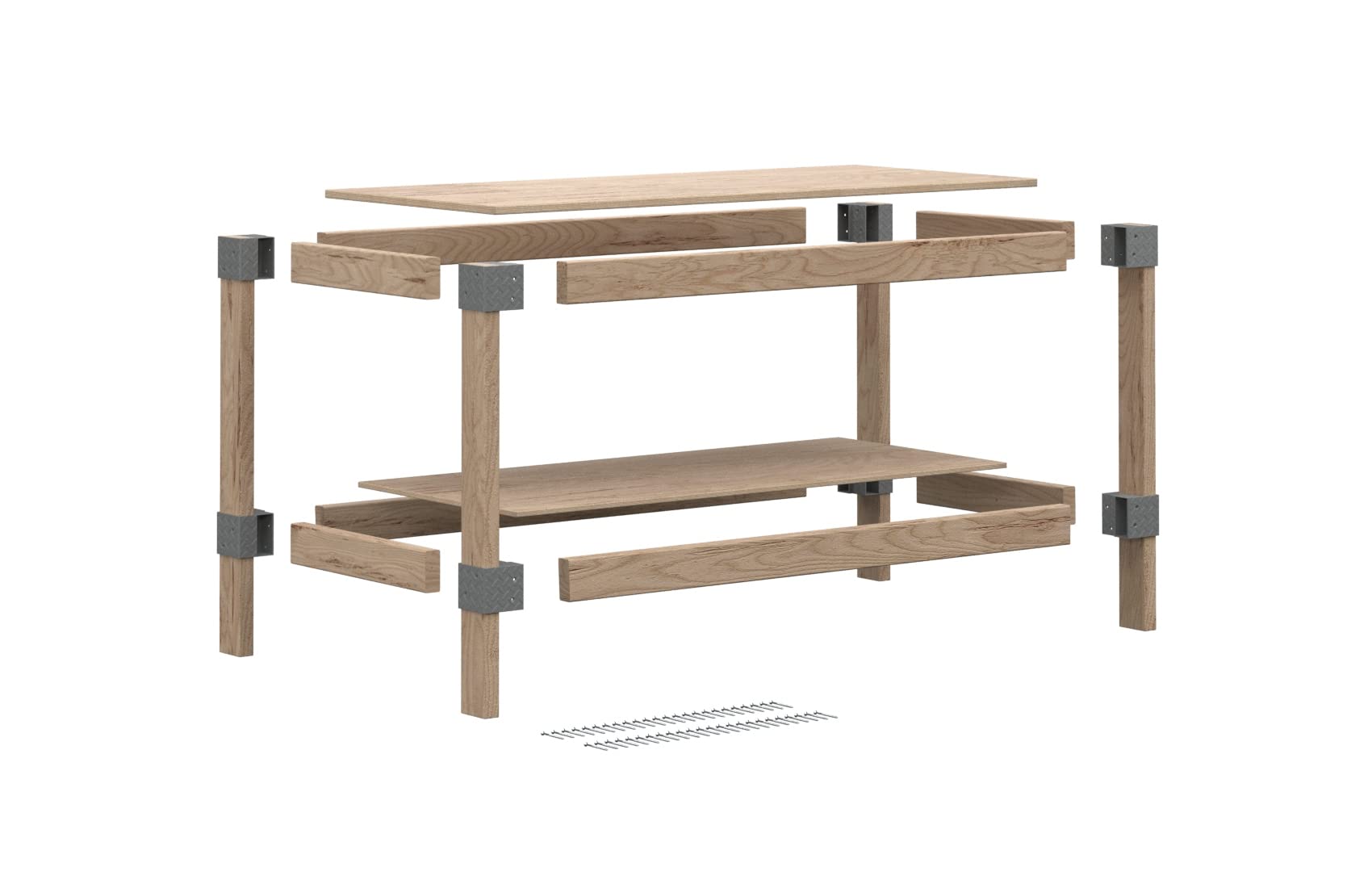 Heavyweight 2' x 4' Do-It-Yourself Workbench Kit,Gray