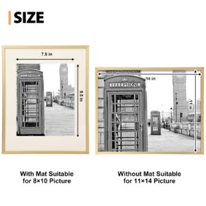 Fixwal 11x14 Aluminum Picture Frame with Mat for 8x10 Photo, Metal Gold Frame Tempered Glass for Wedding Wall Display