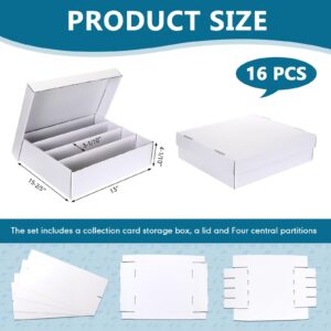 Seajan 16 Pcs Card Storage Box 3200 Count Trading Card Box White Sports Card Storage Boxes Collectible Trading Card Cases for Gaming Cards, Baseball Football Basketball Hockey Sports Cards