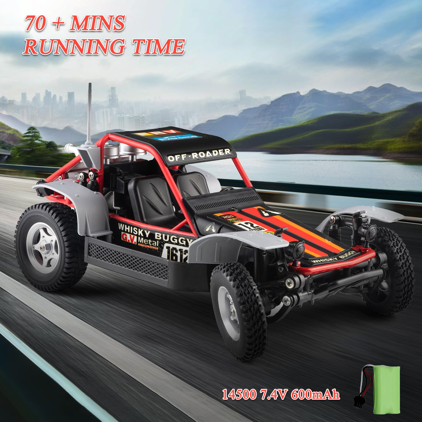 Leopmase RC Rock Crawler, 1:16 Scale Remote Control Car, 4x4 Offroad Crawler Remote Control Truck for Adults 280 Carbon Brush High-Speed Motor, All Terrains Vehicle Kids Age 8-13 Gifts