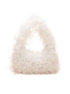 verdusa women's faux fur fuzzy hobo bag furry handbag purse white one-size