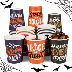 atfunshop halloween disposable cups 50pcs party paper cups 9oz 3 styles