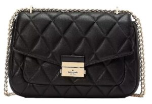 kate spade carey medium quilted shoulder bag crossbody leather in black