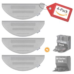 bonus life 4-pack robotic vacuum pads for roborock s8 pro ultra s8 series robot vacuum replacement mop cloth