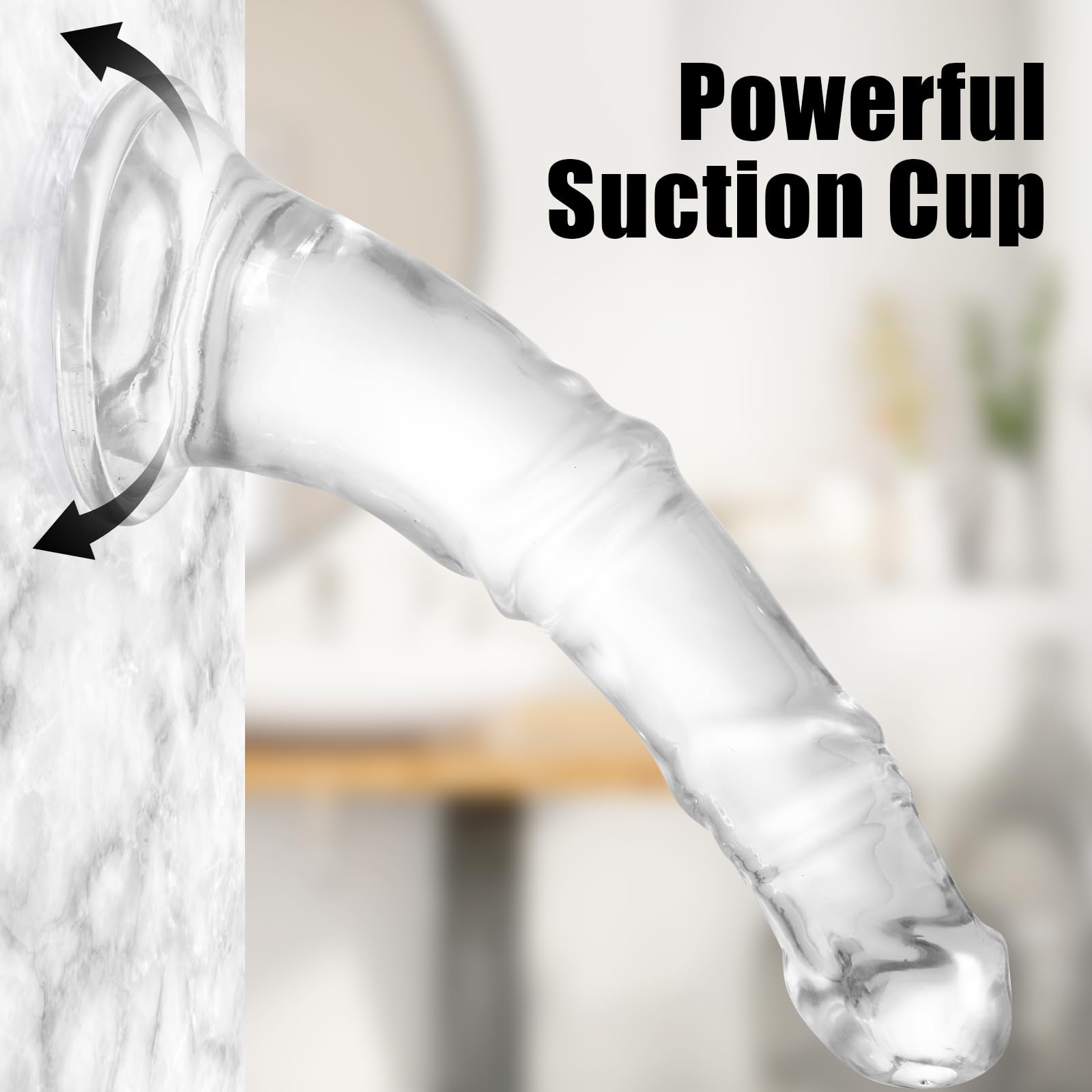 Realistic Anal Dildo for Women, Clear Horse Dildo G Spot Stimulation with Strong Suction Cup, Lifelike Jelly Dildo Vagina Sex Toy Penis Dildo Butt Plug for Female Men Masturbating (7.78in)