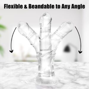 Realistic Anal Dildo for Women, Clear Horse Dildo G Spot Stimulation with Strong Suction Cup, Lifelike Jelly Dildo Vagina Sex Toy Penis Dildo Butt Plug for Female Men Masturbating (7.78in)