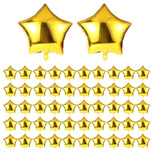 luter 50pcs gold star shaped foil balloons, 5 inch, self sealing, for wedding, baby shower, birthday party decoration