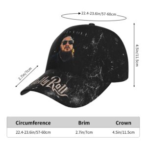 YEACITY Jelly Music Roll Baseball Cap Hip Hop Style Flat Visor Adjustable Outdoor Cap Unisex Adjustable Breathable Snapback Black