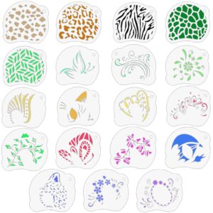 20pcs face paint stencils face body painting stencils face tattoo stencil face tracing stencils for kids adults holiday halloween face makeup body art painting (b)