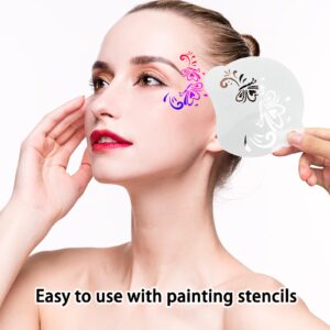 20PCS Face Paint Stencils Face Body Painting Stencils Face Tattoo Stencil Face Tracing Stencils for Kids Adults Holiday Halloween Face Makeup Body Art Painting (B)