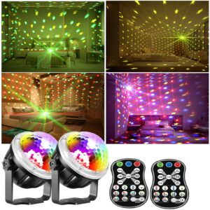 2pack disco ball party lights, star light for room bedroom decor, christmas halloween dj karaoke decor, birthday gift, stage lights, night lamp,christmas gift