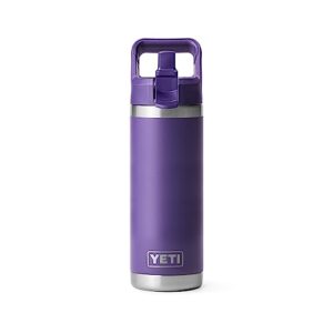 YETI Rambler 18 oz Bottle, Vacuum Insulated, Stainless Steel with Straw Cap, Peak Purple