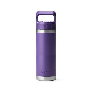 YETI Rambler 18 oz Bottle, Vacuum Insulated, Stainless Steel with Straw Cap, Peak Purple