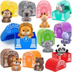 learning toys for 1,2,3 year old toddlers, 20pcs safari animals toys montessori counting, matching & sorting fine motor games, christmas birthday easter gift for baby boys girls age 12-18 months