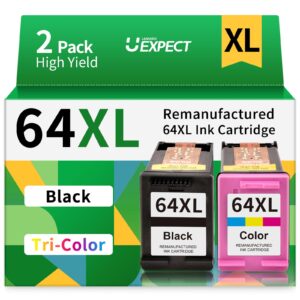 64xl ink cartridge combo pack replacement for hp 64xl ink cartridges fits for hp64 xl printers hp envy photo 7855 7858 6252 6255 7800 7100 7155 7158 tango tango x tango terra printer (black/tri-color)