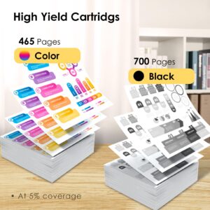 64XL Ink Cartridge Combo Pack Replacement for HP 64XL Ink Cartridges Fits for HP64 XL Printers HP Envy Photo 7855 7858 6252 6255 7800 7100 7155 7158 Tango Tango X Tango Terra Printer (Black/Tri-Color)