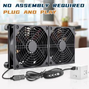 WDERAIR 240mm Computer Pc Case 5V USB Powered Fan with Variable Speed Controller for Router Wifi Modem Cabinet Xbox DVR Playstation Receiver Cooling