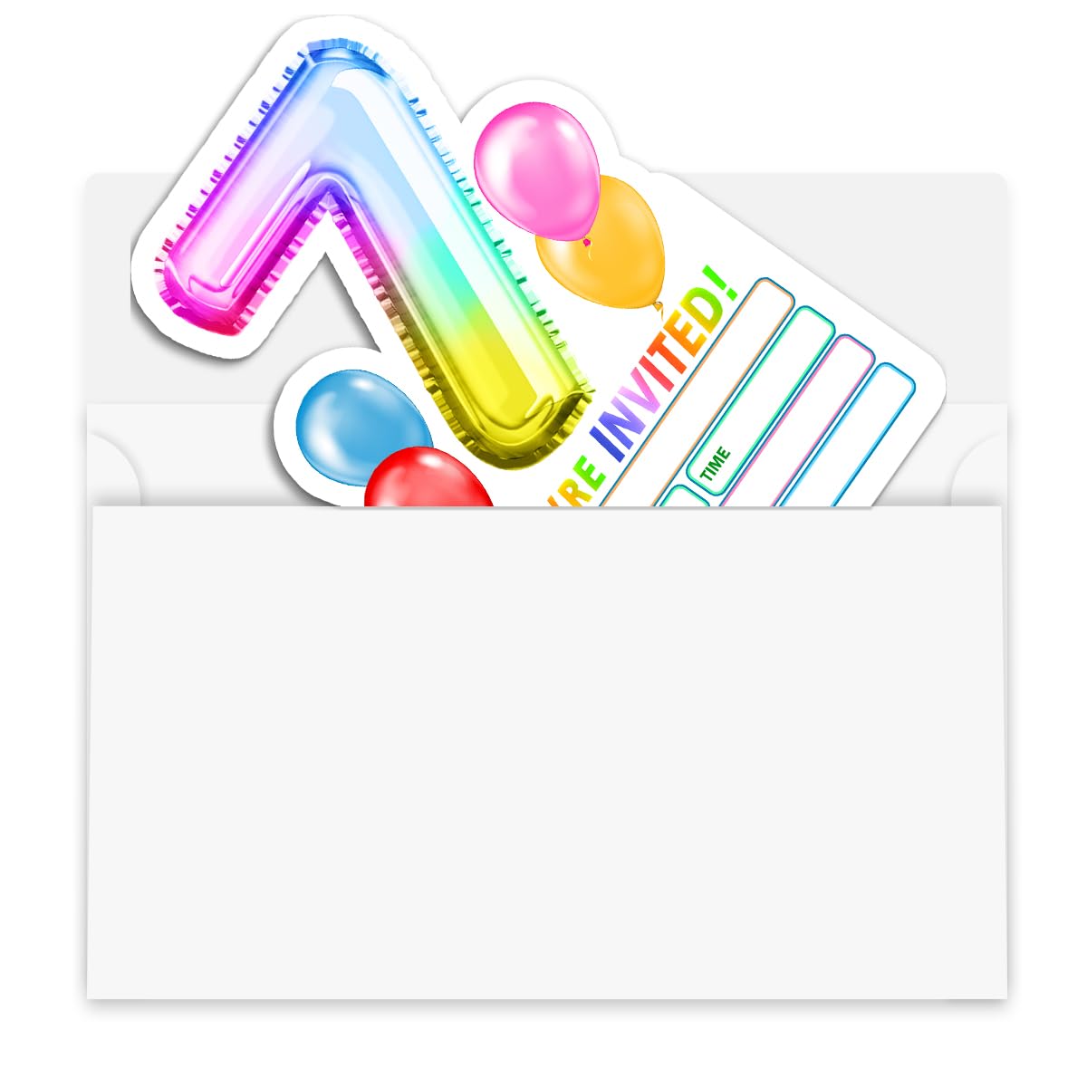 Yangmics Direct Rainbow Holographic Invitation Cards 7th Birthday Party for Kids Girls Boys 30 invites with 30 Envelopes 4x6 inches