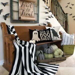 AACORS Halloween Pillow Cover 12X20 Inch Ghost Funny Halloween Saying Decoration Holiday Farmhouse Pillow Case Decor for Home Sofa Couch Indoor Outdoor AA188-12