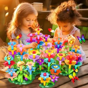 184Pcs Flower Garden Building Toys for Girls 3 4 5 6 7 Year Old, Upgrade DIY Building Stacking Toys, STEM Preschool Educational Toddler Toys Brain Development Kindergarten Kids Toy