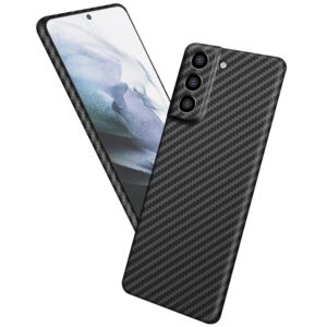 rizz carbon fiber case for samsung galaxy s22 plus 5g [3d texture hand feel] slim thin real aramid fiber s22+ phone cover military-grade fall protection (for s22 plus)