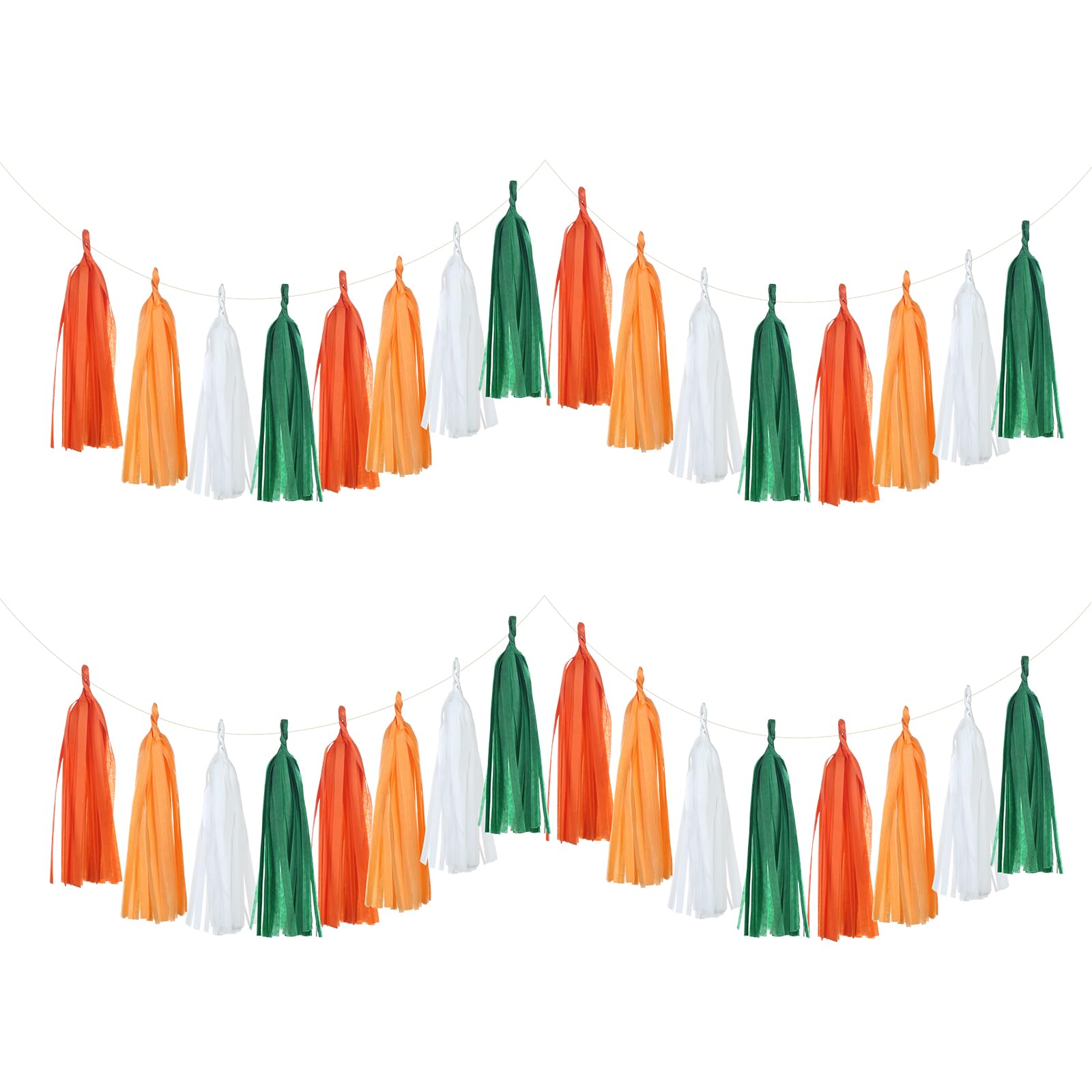 Mefuny 20Pcs Little Cutie Baby Shower Party Tassel Garland Tissue Paper Tassels Banner DIY Kit Orange Green White Tassel Banner Tangerine Citrus Themed Party Decoration Supplies