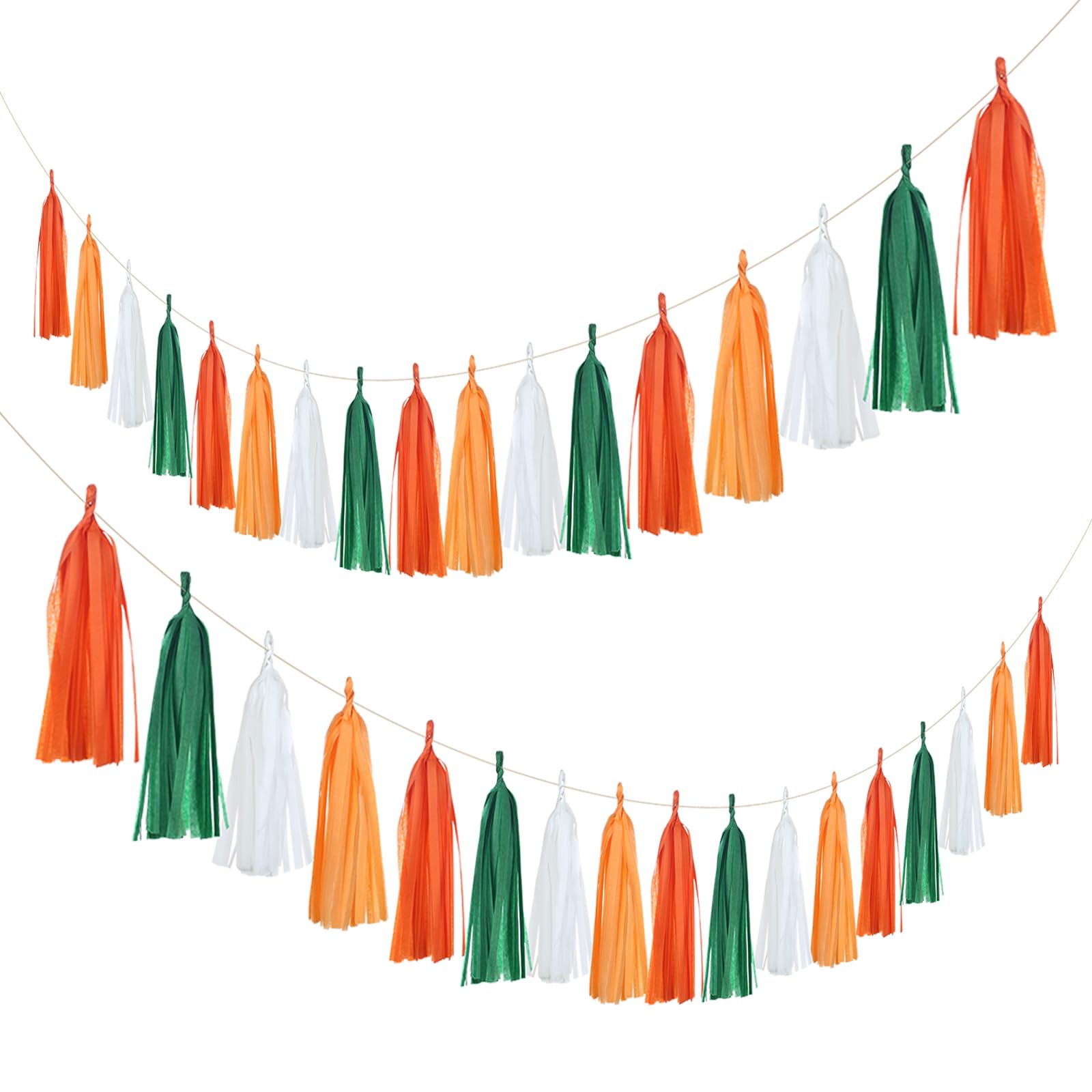 Mefuny 20Pcs Little Cutie Baby Shower Party Tassel Garland Tissue Paper Tassels Banner DIY Kit Orange Green White Tassel Banner Tangerine Citrus Themed Party Decoration Supplies