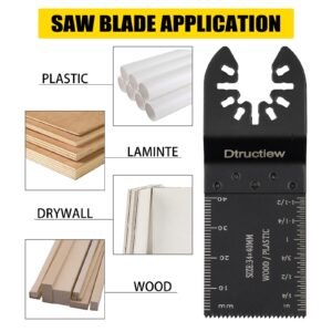 DTRUCTIEW Oscillating Saw Blades, Quick Release Multi Tool Blades Kits Universal Oscillating Tool Blades Compatible with Dewalt, Ryobi, Makita, Bosch, Craftsman (100 Pieces)