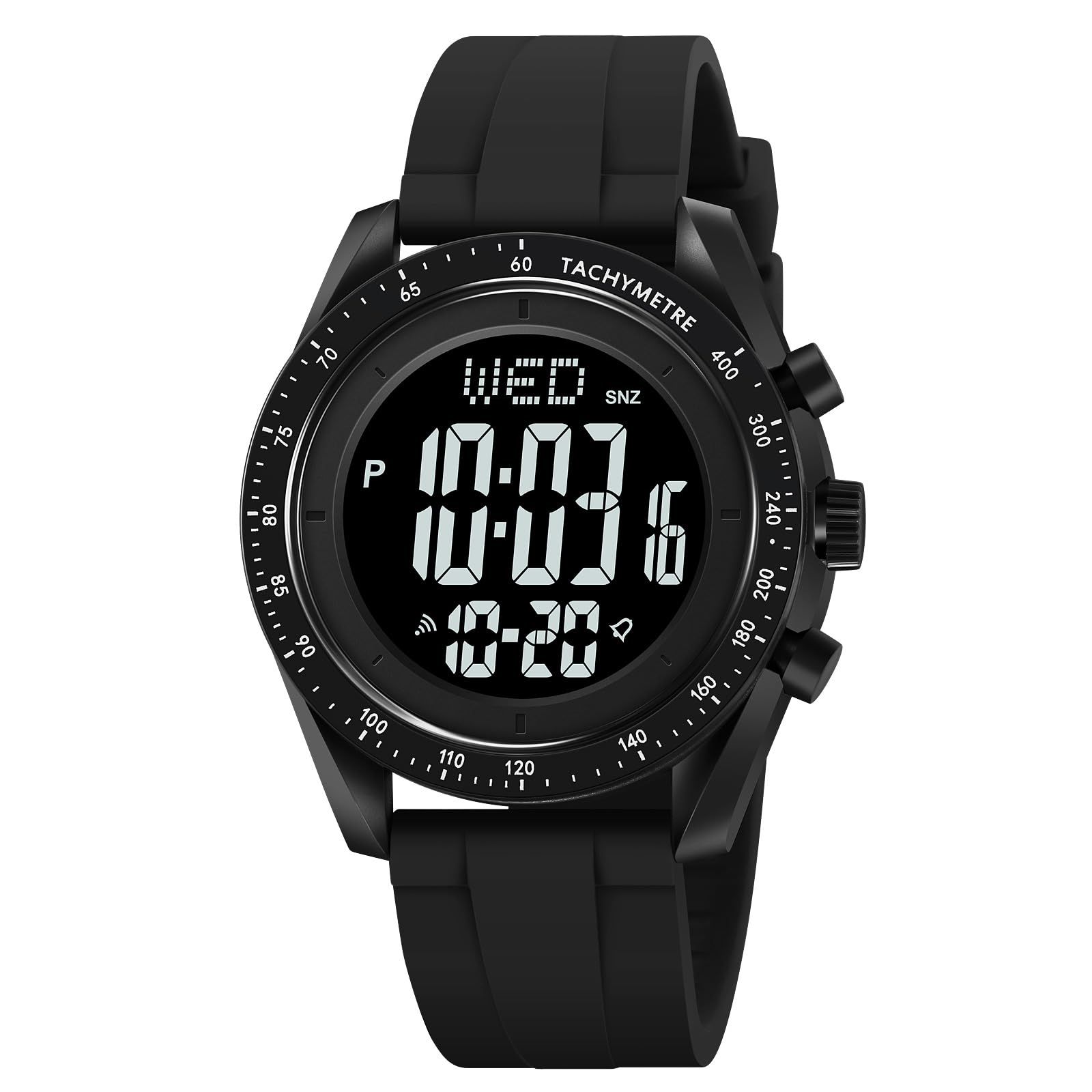 CakCity Digital Sports Watch for Men and Women, Waterproof Stopwatch with ， LED Screen Multifunction Outdoor Unisex Wristwatch - Silicone Strap