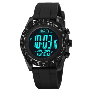 CakCity Digital Sports Watch for Men and Women, Waterproof Stopwatch with ， LED Screen Multifunction Outdoor Unisex Wristwatch - Silicone Strap