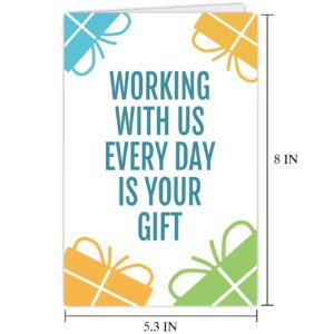 Funny Birthday Card for Coworker, Hilarious Birthday Card for Boss, Humorous Coworker Card, Working With Us Everyday Is Your Gift