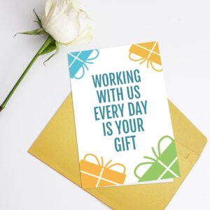 Funny Birthday Card for Coworker, Hilarious Birthday Card for Boss, Humorous Coworker Card, Working With Us Everyday Is Your Gift